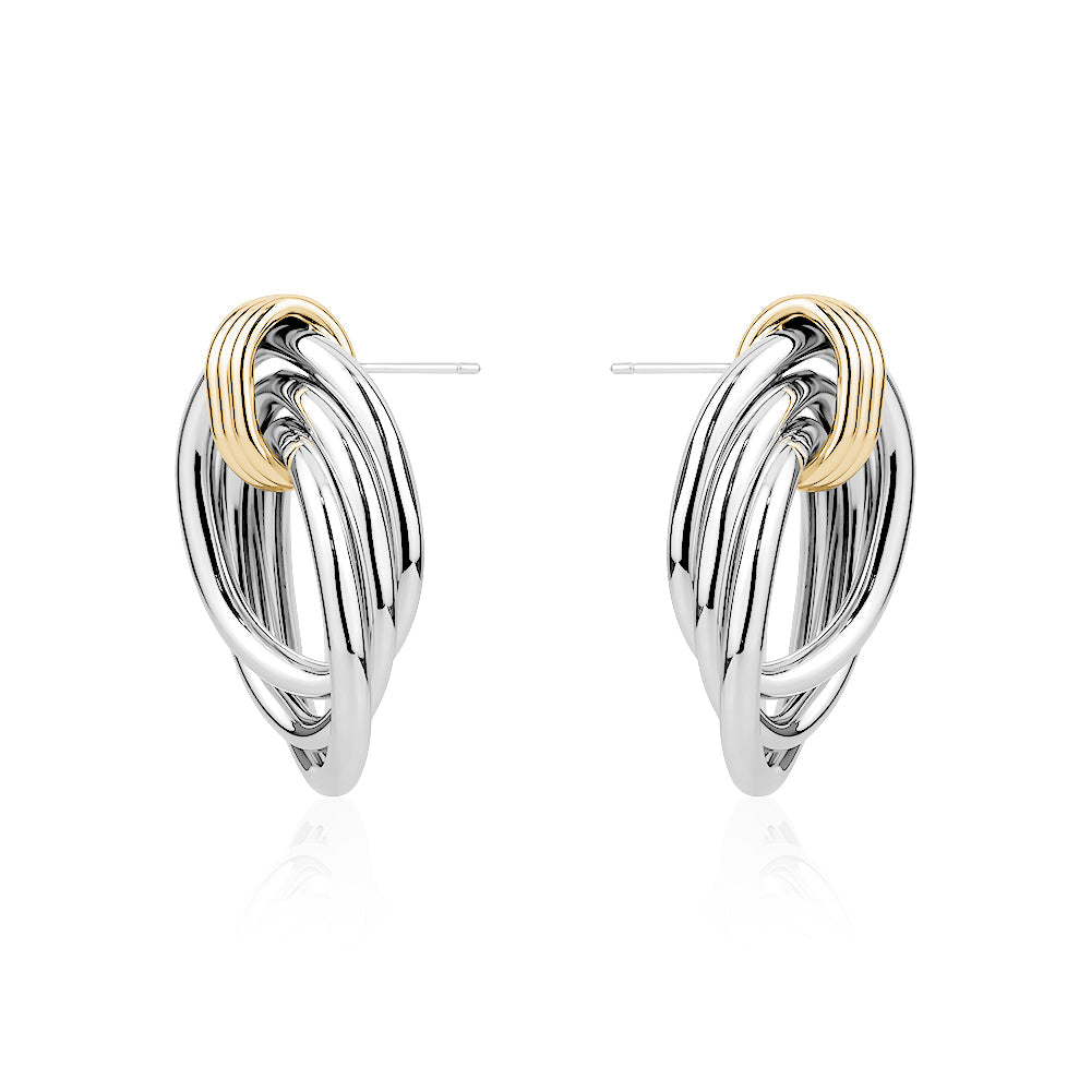 TWO TONE BOLD STATEMENT EARRINGS – Limlim fashion accessories