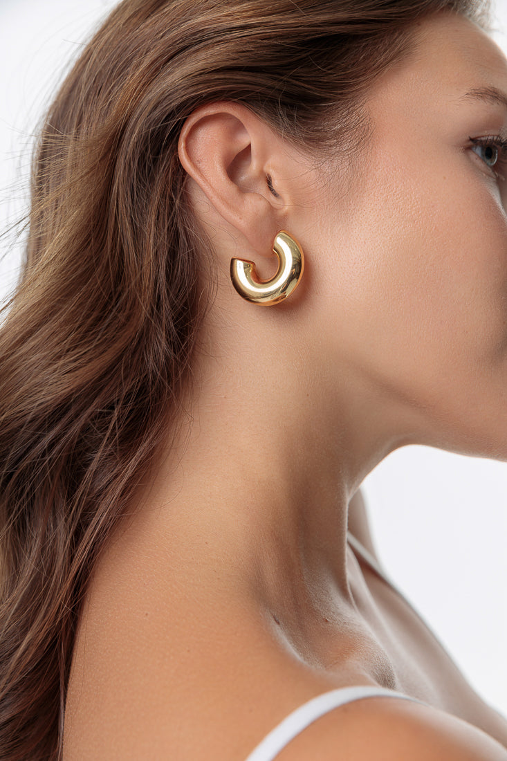 BOLD HALF MOON HOOPS – Limlim fashion accessories